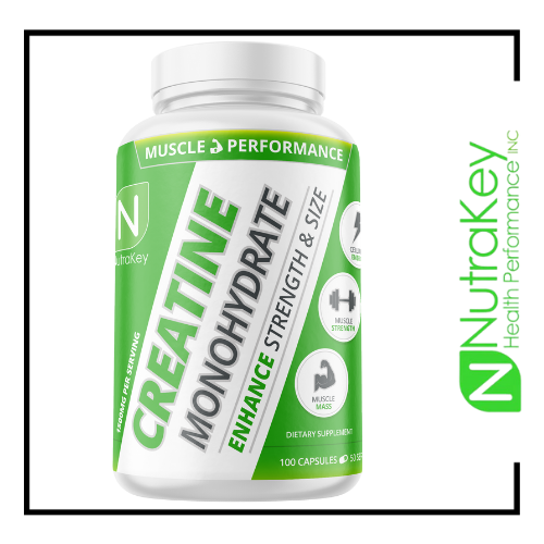 Nutrakey 100 Capsules Creatine Monohydrate for Maximum Bioavailability ...
